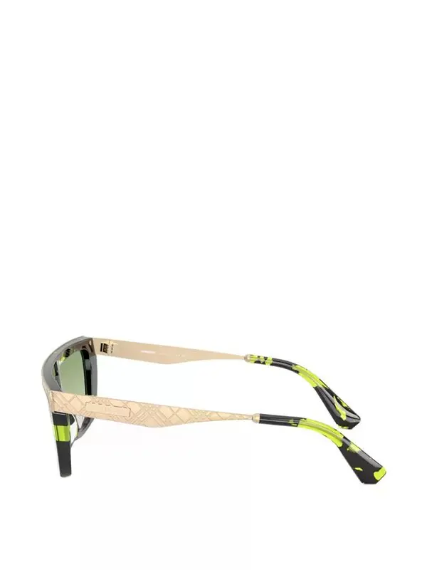 Burberry Check-engraved Shield-frame Sunglasses