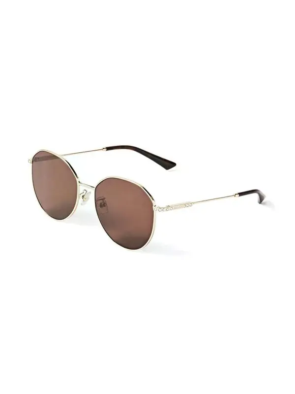 JIMMY CHOO Kamryn Round-frame Sunglasses - Gold