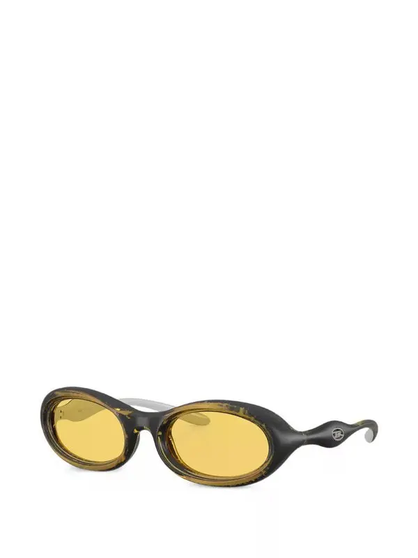 DIESEL® Distressed Oval-frame Sunglasses