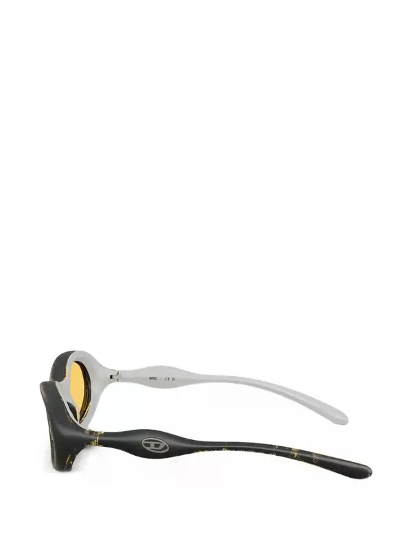 DIESEL® Distressed Oval-frame Sunglasses