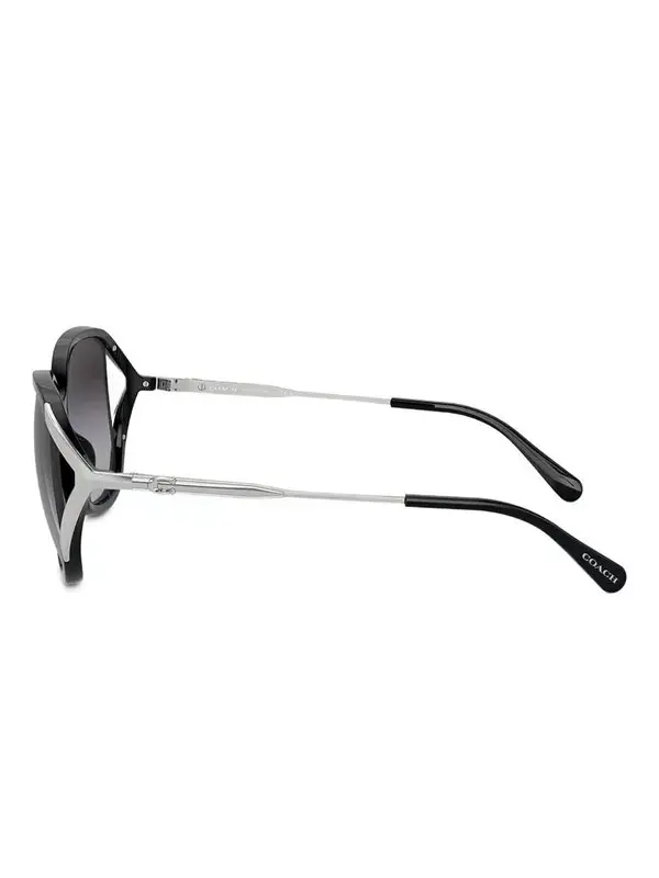 COACH Gradient Lens Round Frame Sunglasses