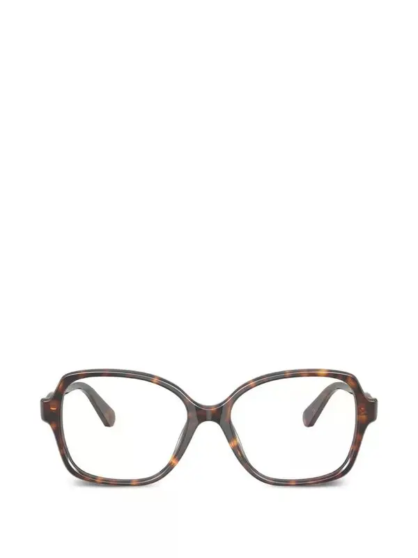 SWAROVSKI Tortoiseshell Effect Crystal-embellished Full Rim Glasses - Brown