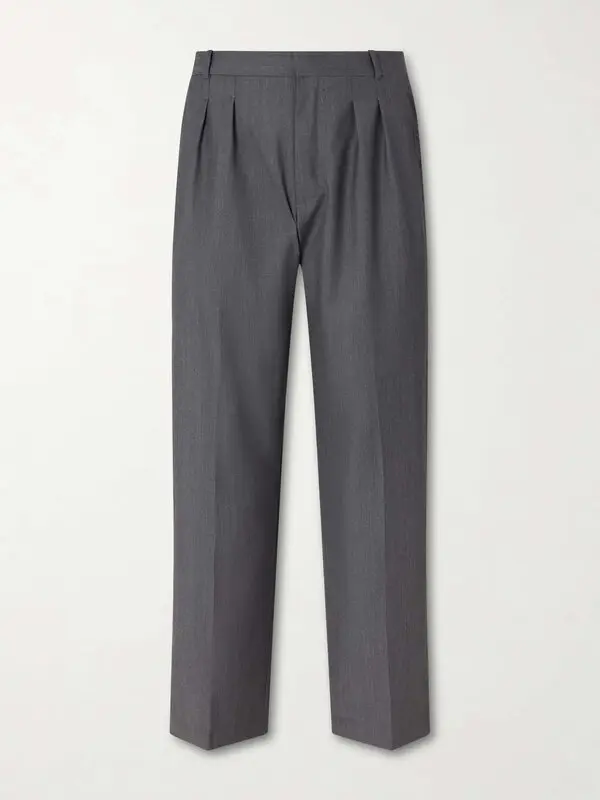 THE ROW Tavel Wide-leg Pleated Wool-fresco Trousers