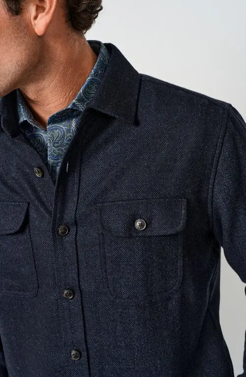 David Donahue Moore Wool Overshirt - Green