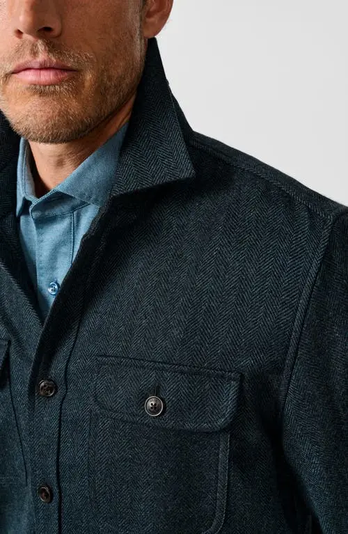 David Donahue Moore Wool Overshirt - Green