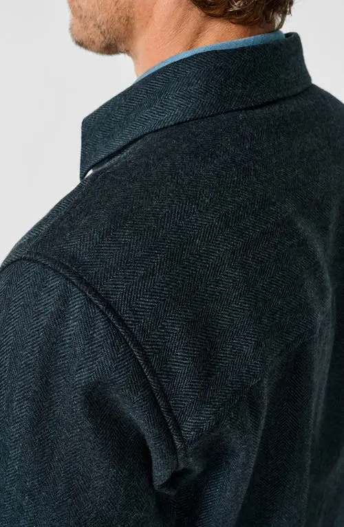 David Donahue Moore Wool Overshirt - Green