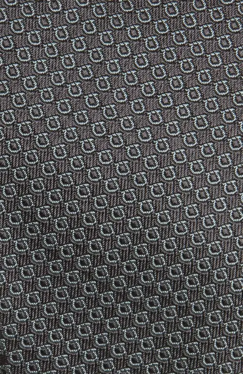 FERRAGAMO Chicago Silk Jacquard Tie - Grigio