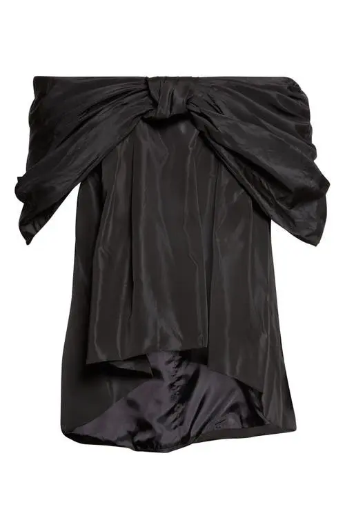 Simone Rocha Off-the-shoulder Gathered Bow Top - Black/black