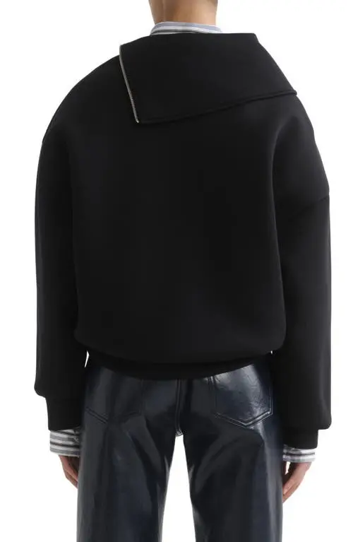 AGOLDE Coyle Asymmetrical Zip Sweatshirt - Black