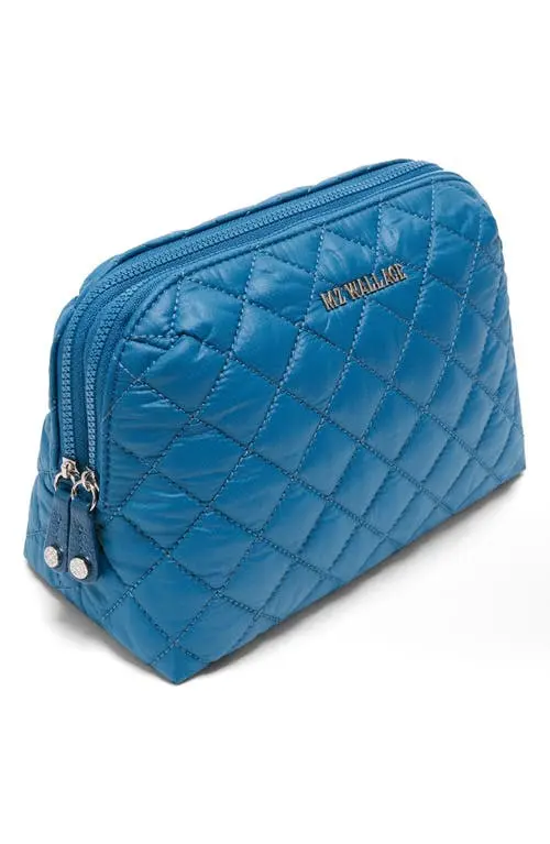 Mz Wallace Medium Double Zip Quilted Cosmetics Pouch