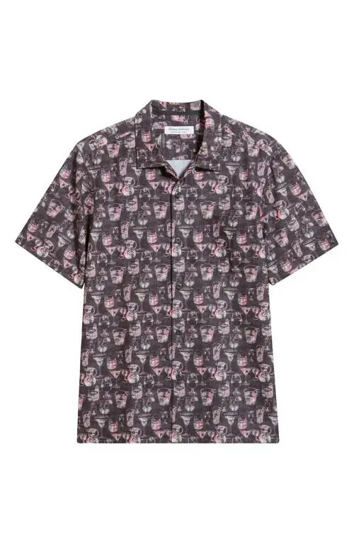 Tommy Bahama Bahama Coast Mai Tai-dye Short Sleeve Button-up Shirt - Licorice