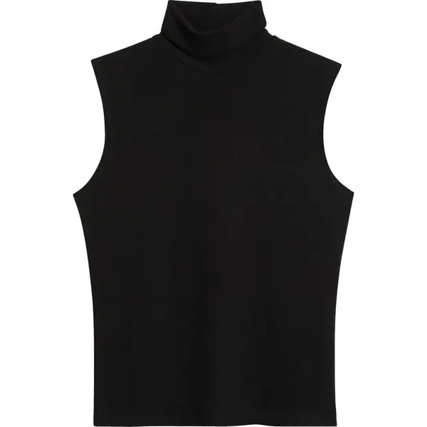 LESET Lauren Sleeveless Turtleneck - Black