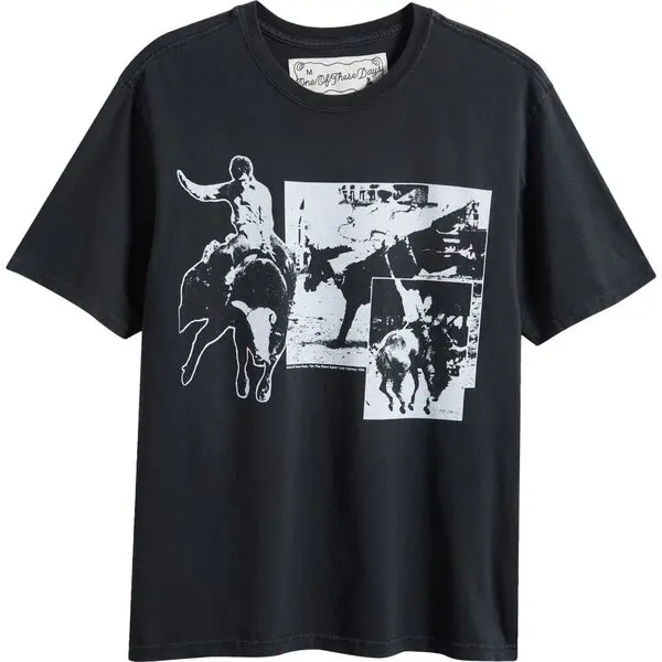 ONE OF THESE DAYS America's Sport Cotton T-shirt - Washed Black