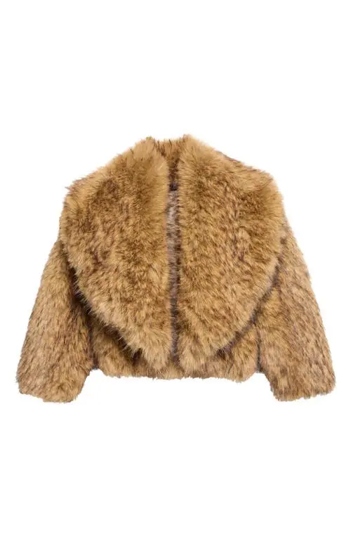 KIM SHUI Georgia Moon Faux Fur Jacket - Beige