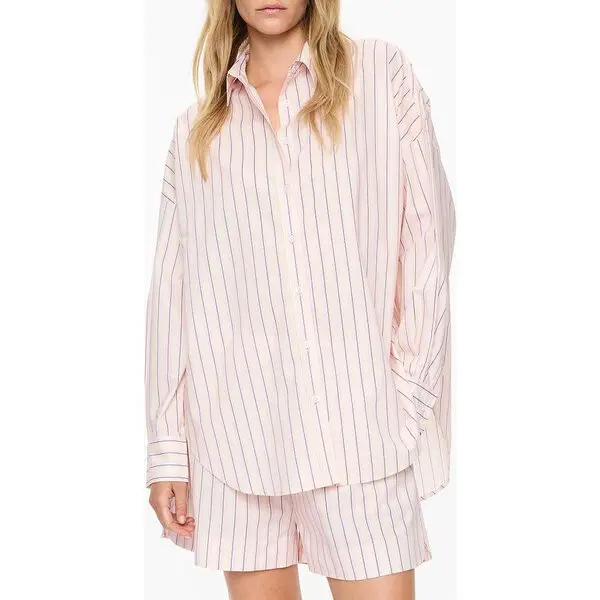 LMND Mara Stripe Organic Cotton Button-up Shirt