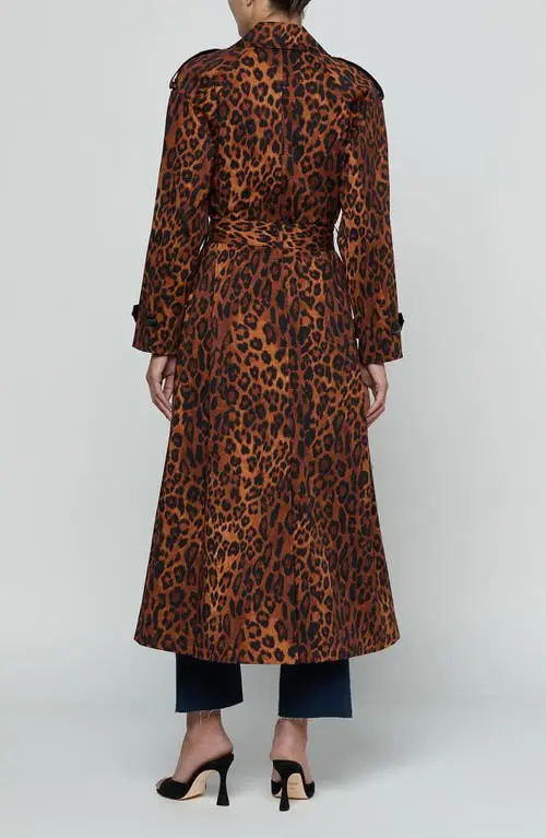 L'Agence Brinley Oversized Animal Print Trench Coat