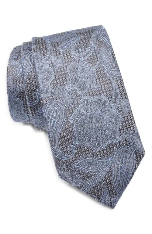 Nordstrom Begonia Paisley Silk Jacquard Tie - Charcoal