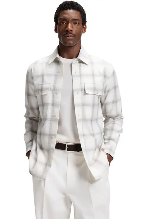 BOSS Trim Fit Check Button Front Shirt