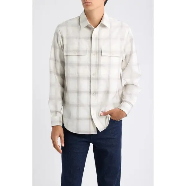 BOSS Trim Fit Check Button Front Shirt