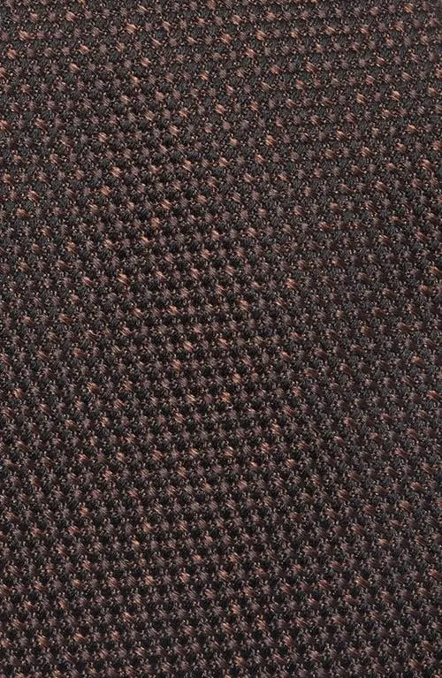 Nordstrom Banyan Solid Silk Jacquard Tie - Chocolate