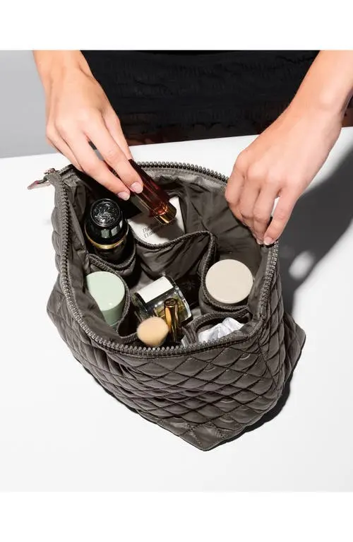 Mz Wallace Large Zoey Quilted Nylon Cosmetics Case