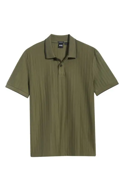 BOSS Parlay Tipped Cotton Polo - Open Green