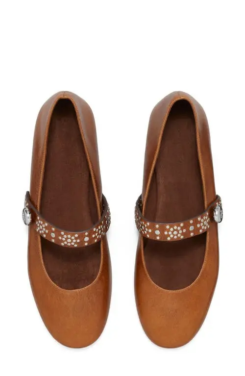 Tory Burch Romy Stud Leather Mary Jane Flat