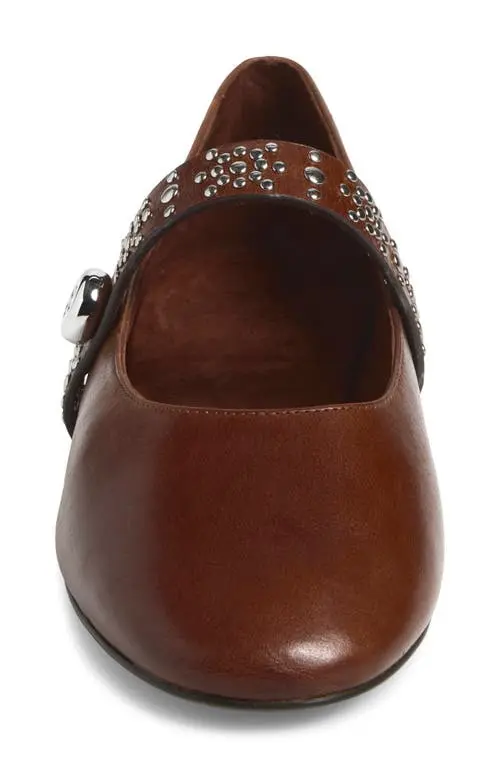 Tory Burch Romy Studded Mary Jane Flat - Cognac