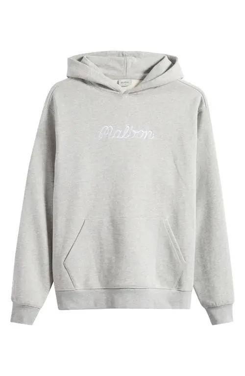 MALBON Fesque Relaxed Fit Cotton Hoodie - Heather Grey