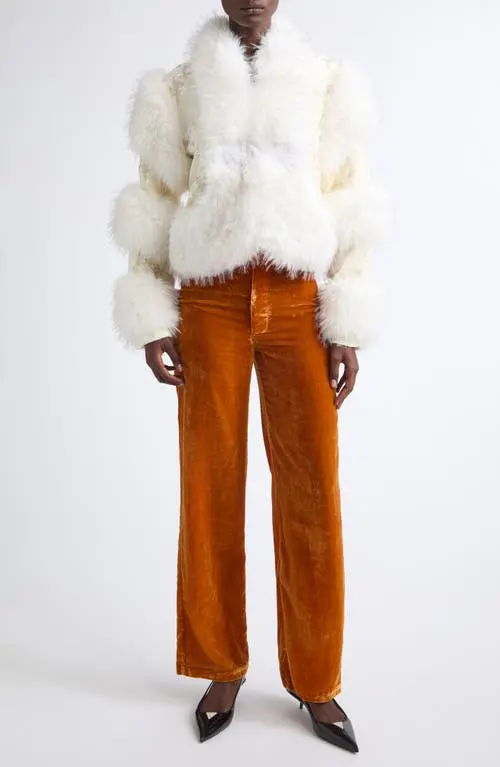 KIM SHUI Silk Blend Velvet Trousers
