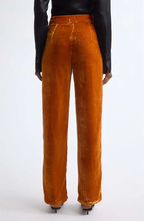 KIM SHUI Silk Blend Velvet Trousers