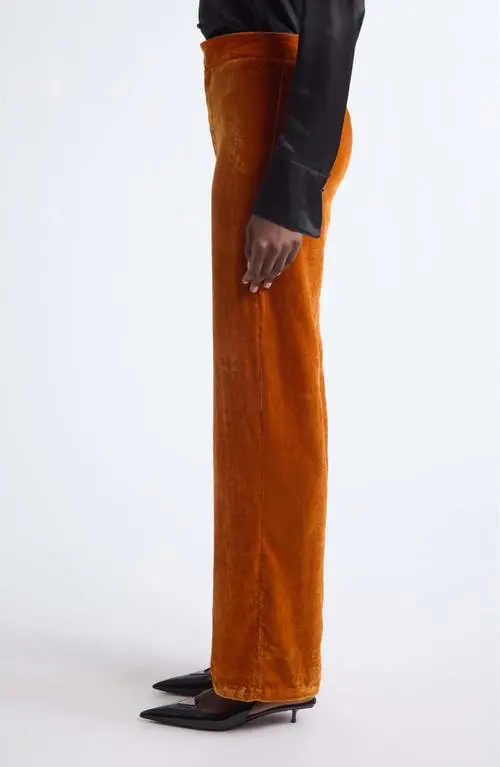 KIM SHUI Silk Blend Velvet Trousers