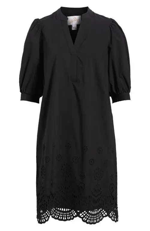 Lilly Pulitzer® Mialeigh Eyelet Detail Cotton Shift Dress - Noir