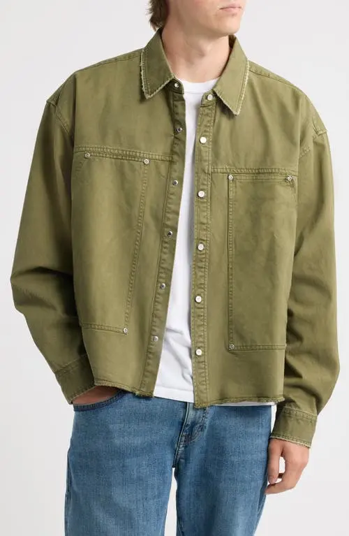 PURPLE BRAND Cotton Twill Shirt Jacket - Green