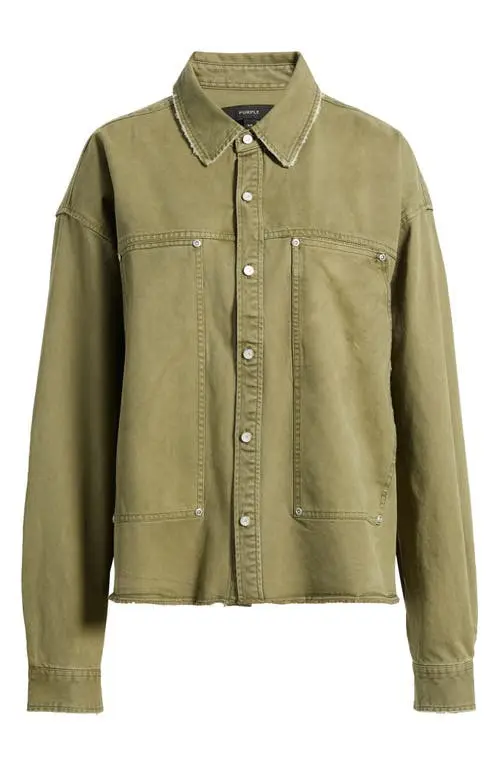 PURPLE BRAND Cotton Twill Shirt Jacket