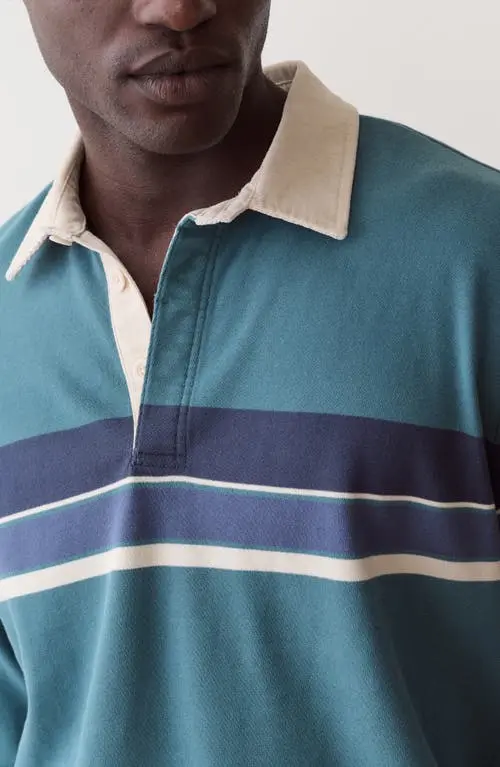 Marine Layer Stripe Organic Cotton Rugby Polo