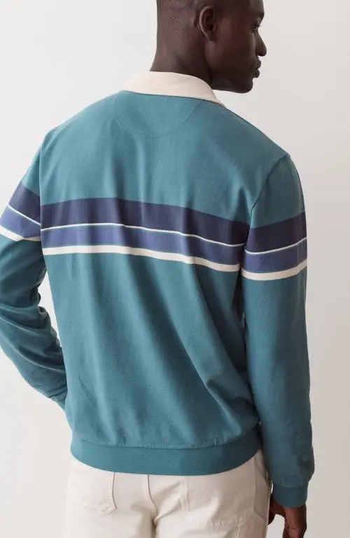 Marine Layer Stripe Organic Cotton Rugby Polo