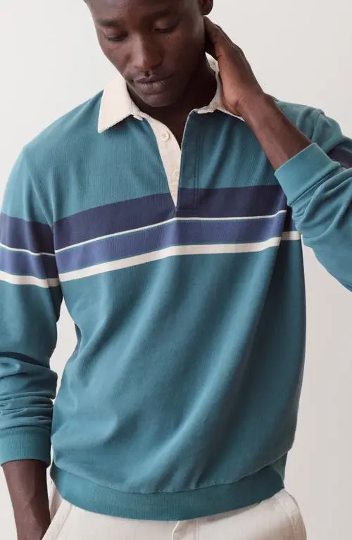 Marine Layer Stripe Organic Cotton Rugby Polo
