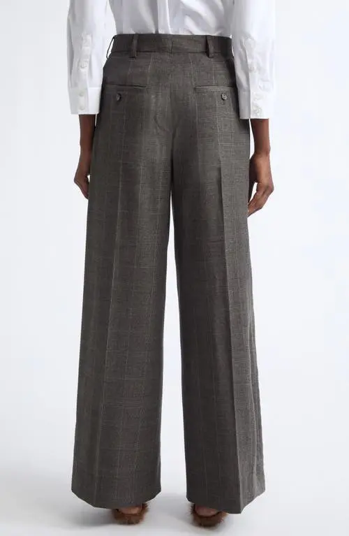 Simone Rocha Pleated Wide Leg Stretch Virgin Wool Sash Trousers - Peat