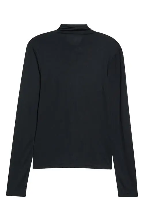 Vince Long Sleeve Mock Neck Top - Black
