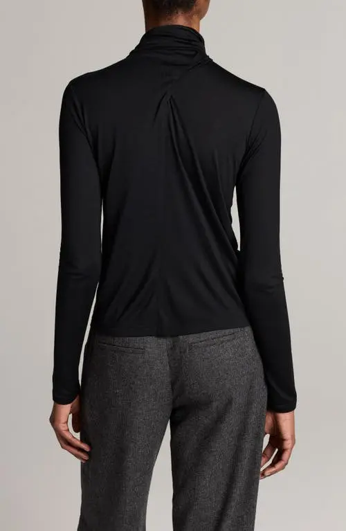 Vince Long Sleeve Mock Neck Top - Black