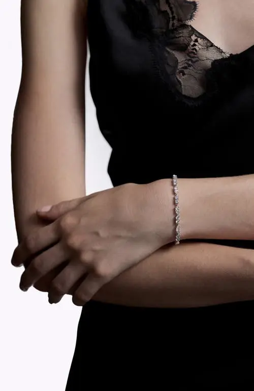 Nadri Twinnie Cubic Zirconia Line Bracelet - Rhodium