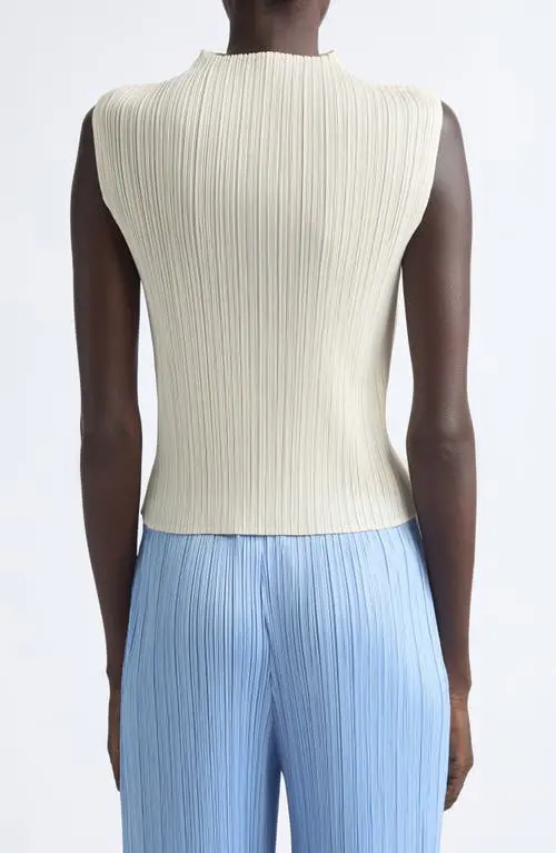 Issey Miyake Sleeveless Mock Neck Top - Off White