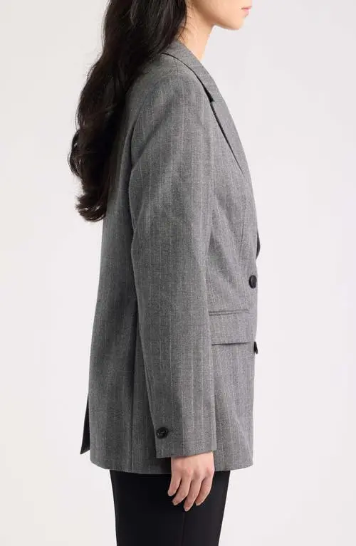 REISS Astrid Pinstripe Herringbone Double Breasted Wool Blazer