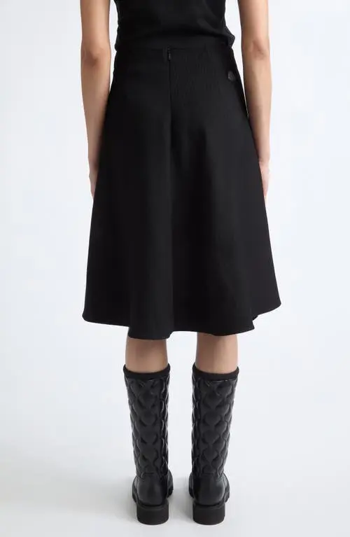 Moncler Wool Gabardine Midi Skirt