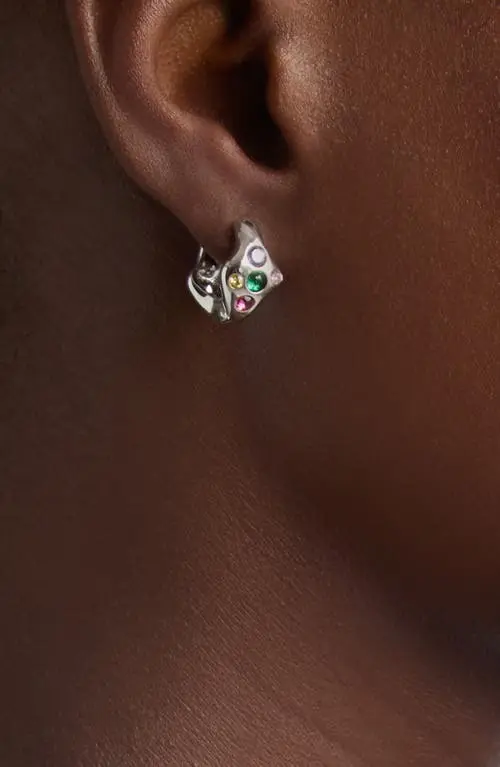 Collina Strada Mini Bat Huggie Hoop Earrings - Silver Multi