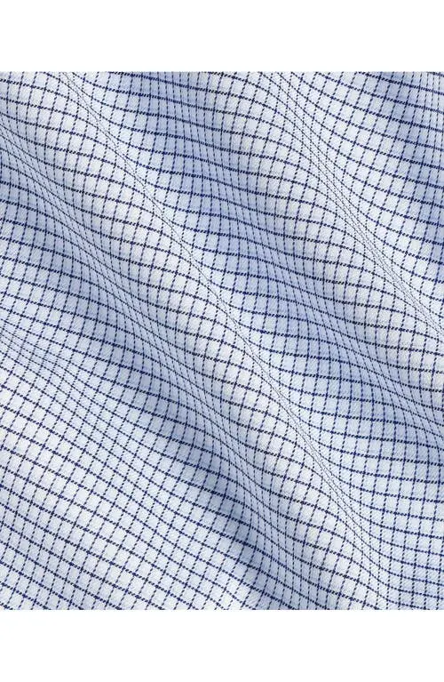David Donahue Trim Fit Microcheck Stretch Twill Dress Shirt
