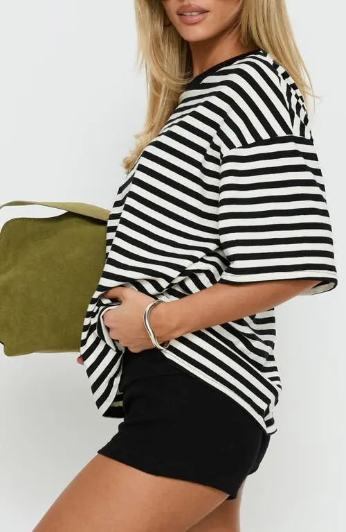 Princess Polly Settle Down Stripe Oversize T-shirt