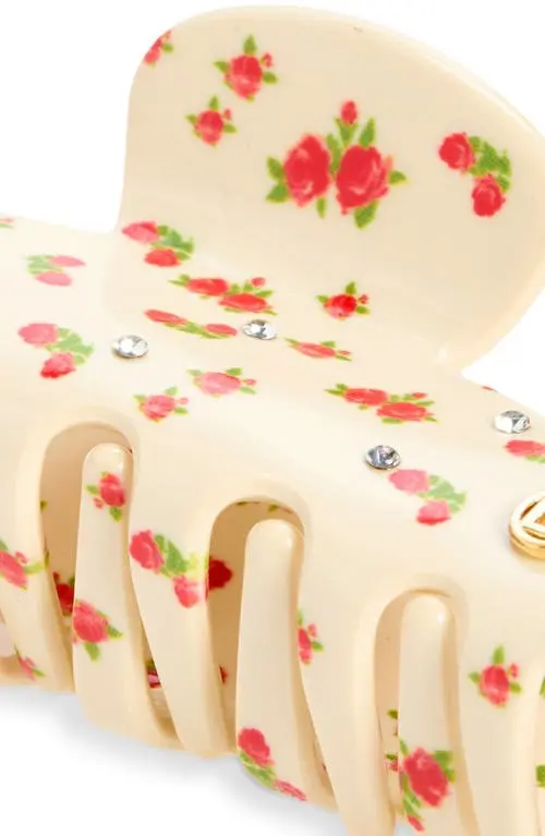 L. Erickson Greta Floral Claw Clip - Red