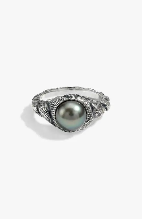 AWE INSPIRED Adorned Sterling Silver Pearl Ring - Metallic Silver